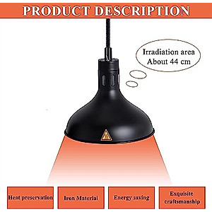 LINKANRUO Food Warmer Lamp Food Heat Lamp Warmer Food Heating Lamp 250W Hanging Retractable Adjustable Food Heat Lamp Restaurant Service Warmer Lamps