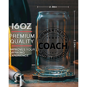 comfit Basketball Coach Gifts【Coach Beer Glass】 Best Coach Gift Set-Coach Thank you Gifts-Wrestling Soccer Volleyball Coach Gifts for Men