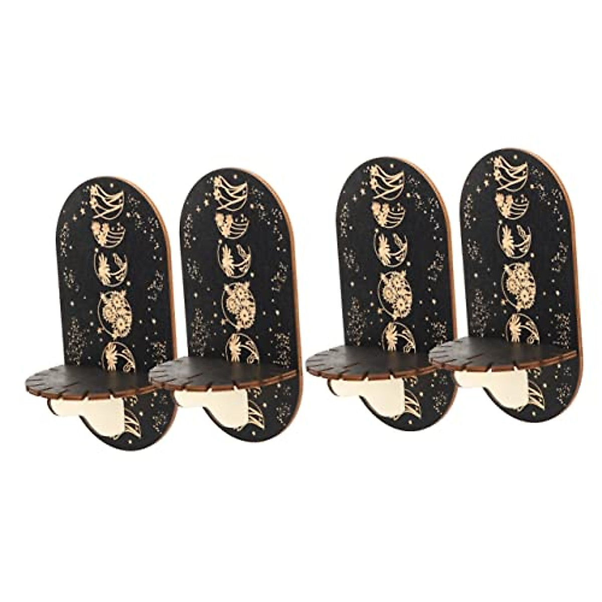 Amosfun 4 pcs Oil Supplies Bed Divination Wiccan Decorative Mount Room Decoration Phrase for Stone Crystals Stones Altar Phase Organizer Gems Wall Delicate Rustic Living Shelf Shelves