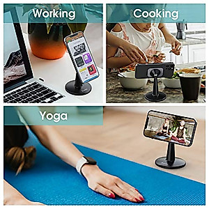 Magnetic Phone Stand for Desk, Kesito Metal Cell Phone Stands and Holders for Facetime, Desktop, Compatible with iPhone 5 6 7 8 X XR XS 11Pro max Plus, Samsung (Black)