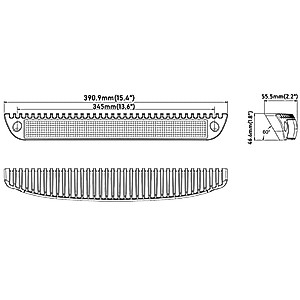 Raycharm 15.4" RV Low-Profile LED Work Light Fixture, 40° Down Angle Focused Flood Beam, 4000K Natural-White Super Bright, High Light-Output Low Ampere, Aluminum Housing Black Finish, 12V/24V, 1-Pack