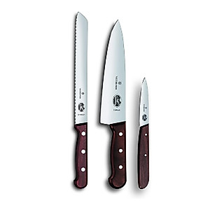 Victorinox Rosewood 3-Piece Flat Knife Set