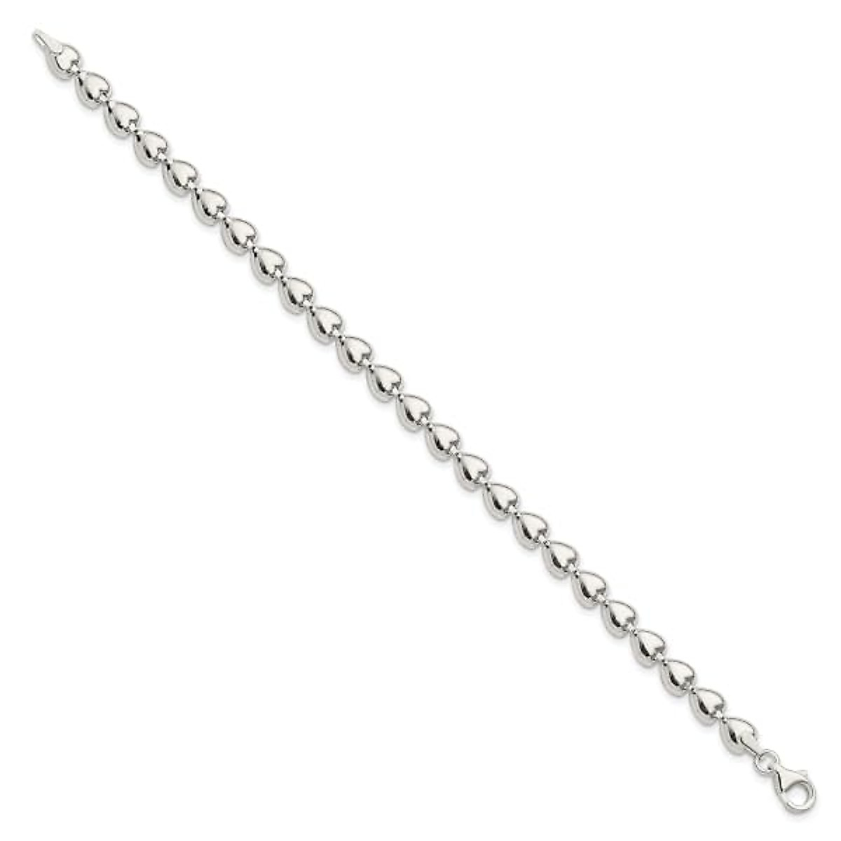 IceCarats 925 Sterling Silver Heart Love Chain Charm Bracelet