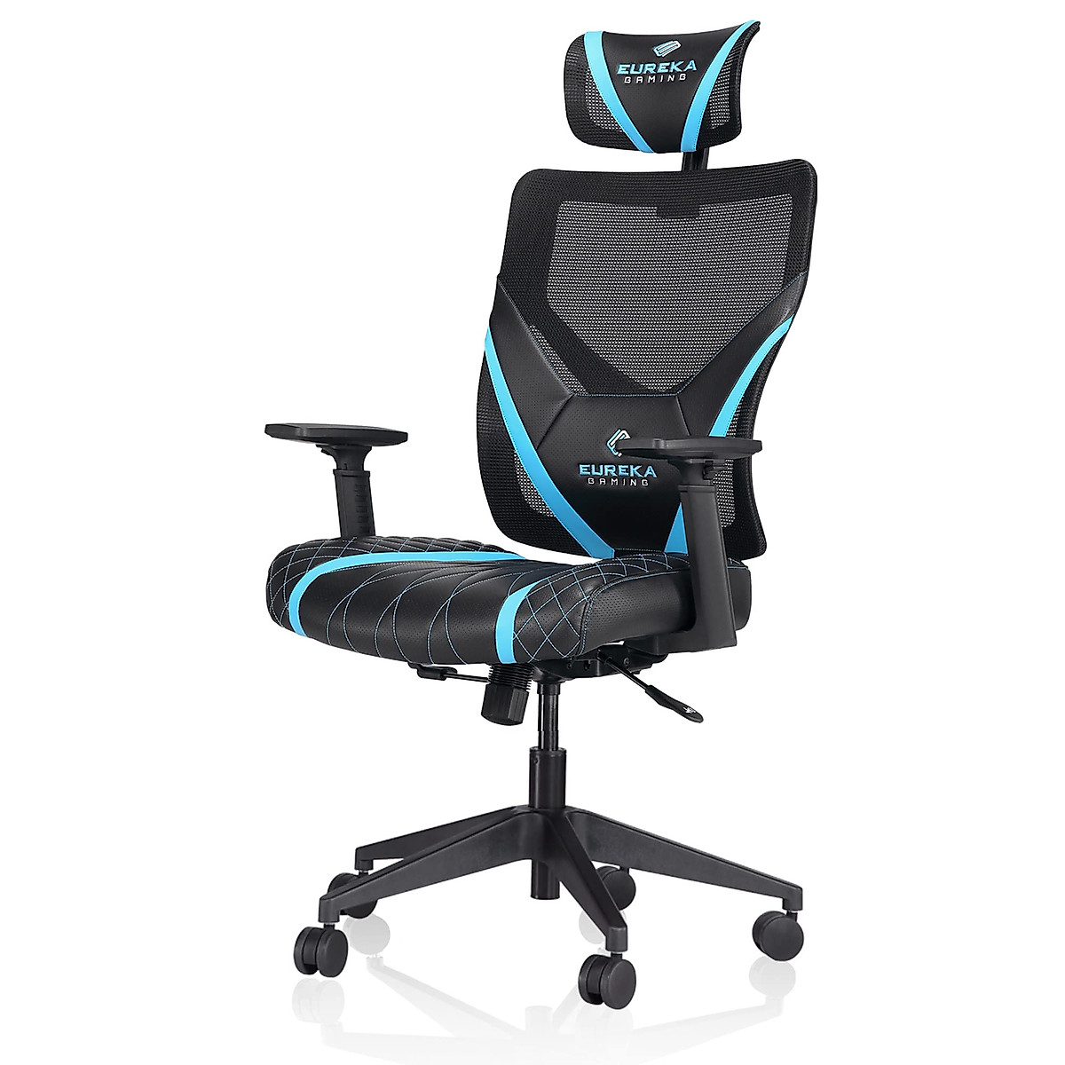 EUREKA ERGONOMIC Gaming Chair,Video Game Chairs PC Mesh Gaming Computer Chair with Adjustable Lumbar Support Headrest Armrest Gamer Desk Chair with for Adults Teens, Blue