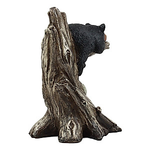 Ebros Lazy Days of Summer Black Bear Sleeping On Tree Branch Statue Wildlife Forest Rustic Cabin Decor Bear Figurine