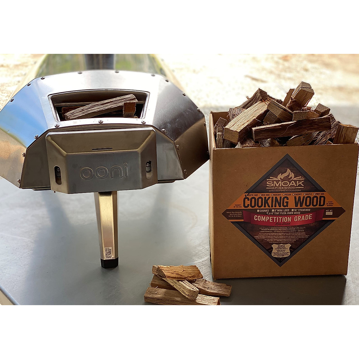 Smoak Firewood Cooking Wood Mini Splits - USDA Certified Kiln Dried (White Oak, 5-6in Tiny Pizza Oven Wood) for Portable Pizza ovens or MESA Solo Stove(729 Cubic Inches)