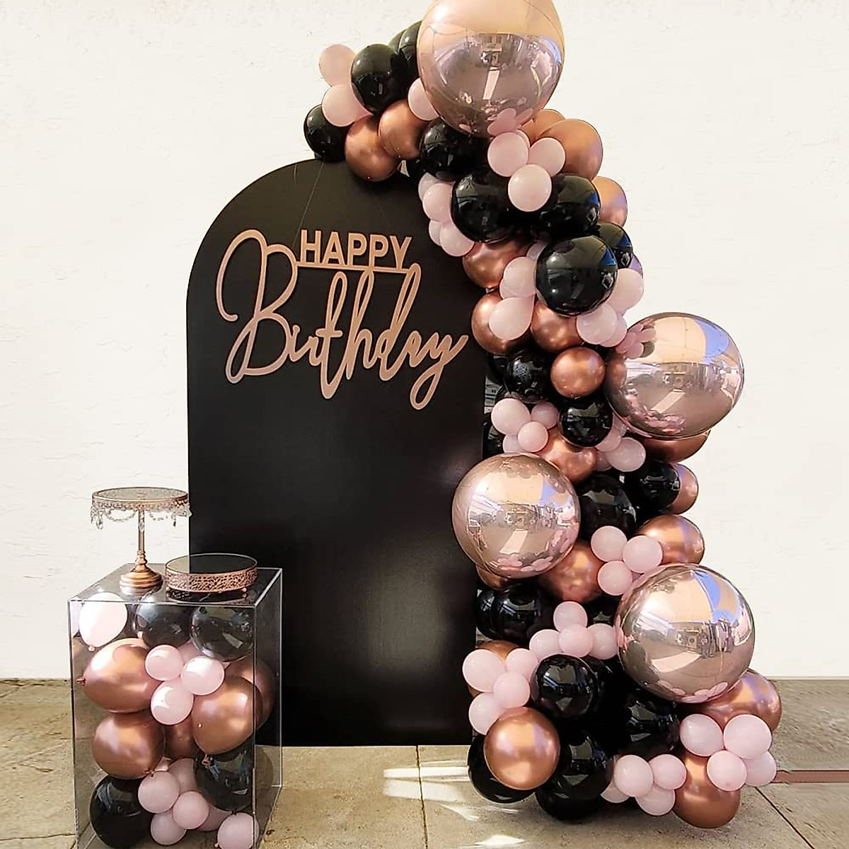 134pcs Macaron Orange Balloon Garland Arch Kit Metallic Chrome Ballons with 4D Globos and Rose Gold Confetti Latex Balloon Wedding Birthday Party Decor Baby Shower (Gold Pink Rose Gold)