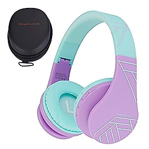 PowerLocus Bluetooth Headphones for Kids, Wireless Foldable Headphones Over Ear, Headphone with Microphone, 85DB Volume Limit, Wireless and Wired Headset with Micro SD, FM for Cellphones, Tablets, PC