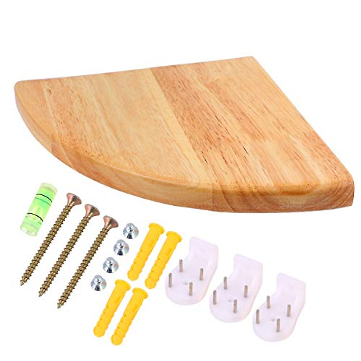 BESPORTBLE Wall Mounted Floating Corner Shelves Wooden Wall Display Storage Rack Organiser for Home Bedroom Living Room 18cm