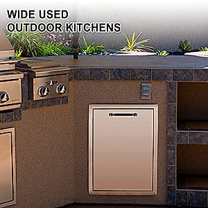 Karpevta Built-in Trash Drawer W20''XD20.9''XH27''Propane Drawer and Adjustable Garbage Ring Roll-Out Trash/Propane Tank Drawer Storage Trash Bins/Propane Tank for BBQ Island Patio Grill Station
