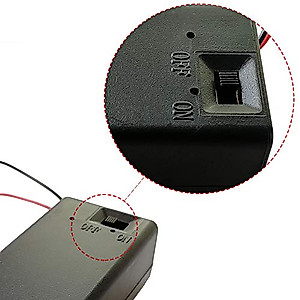 4 Pcs 9V Battery Case Holder with Cover Storage Case Holder with ON/OFF Switch for 6F22