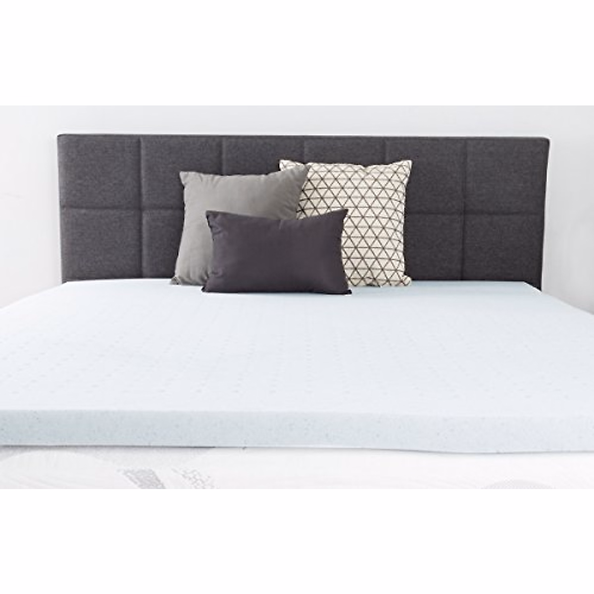 Gel Infused Memory Foam Mattress Topper- 2 Inch King Size Memory Foam Mattress Pad with Ventilation for Support, Cooling, and Comfort by Bluestone