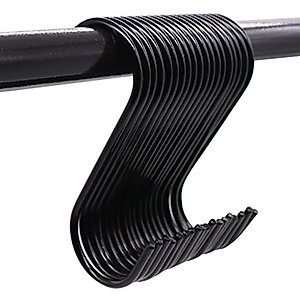 Hook up 10pcs/Set Metal S-Shaped Hook Bathroom Kitchen Coat Hook Multifunctional Storage Hook Hanger Kitchen Stand (Color : Black) jiangyu1994 (Color : Black)