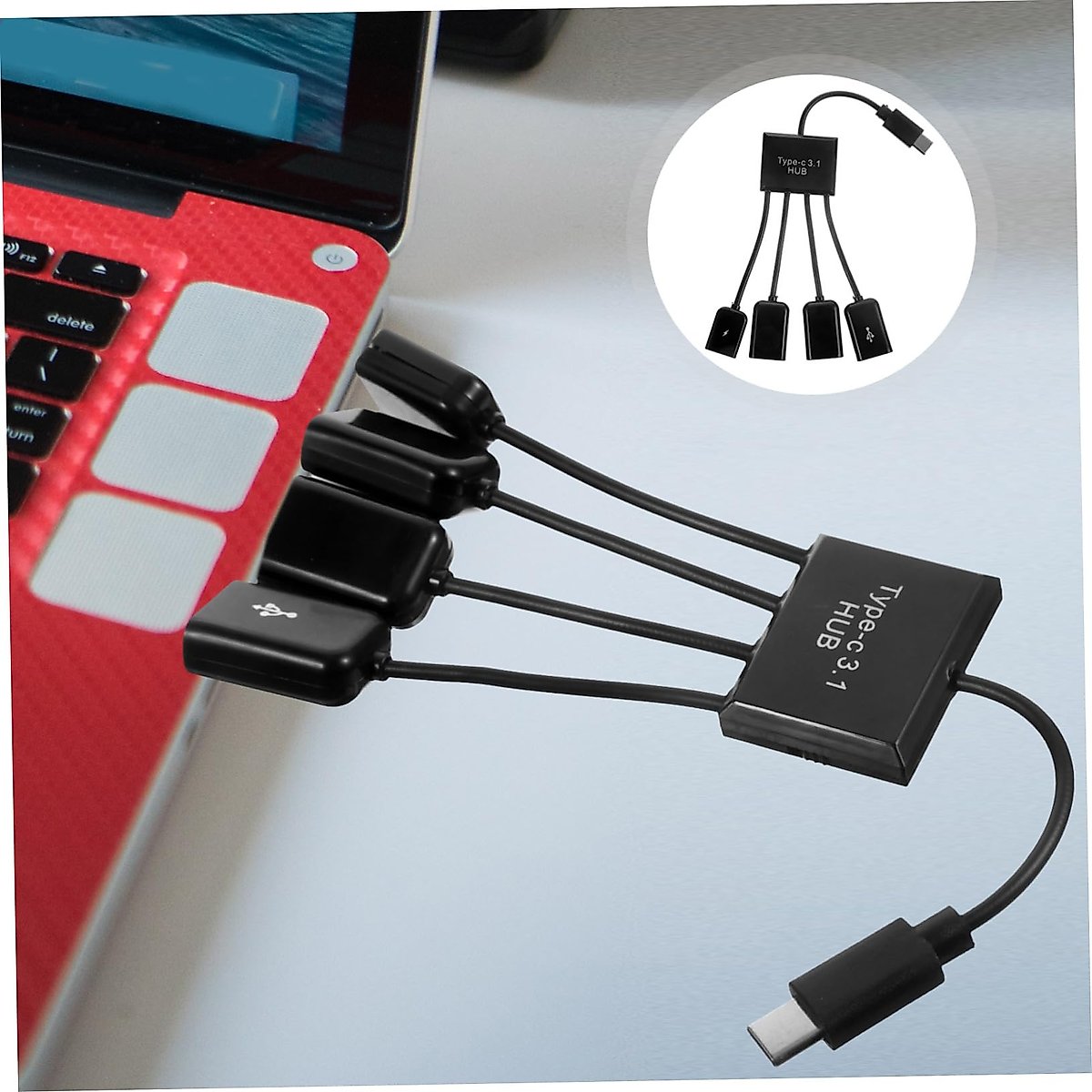 Hemobllo 1 Set Laptop Port Hubs Keybar Adaptador Universal LAN Port Hubs USB Hub Blackets Hub Hub Noire U Disk USB Drive Hub Converter Cable Keypad Extender USB Splitter Cell Phone Adapter