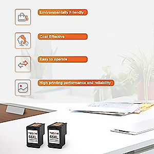 TESEN 65XL Remanufactured 65XL Ink Cartridge Replacement for HP 65XL 65 XL for use in HP Envy 5055 5020 5030 5012 DeskJet 3755 2622 2635 3720 3730 5025 AMP 100 105 130 (2 Black Combo)