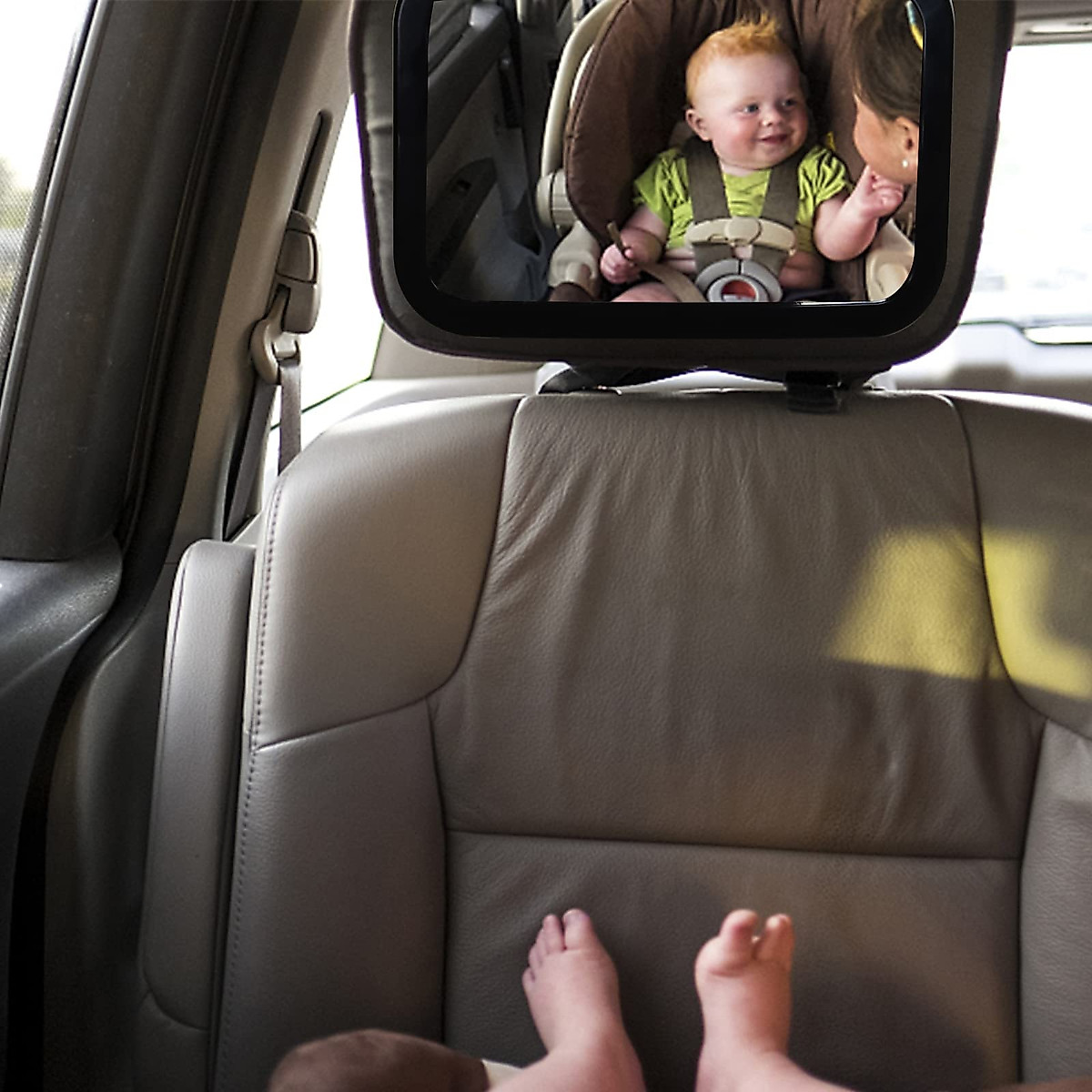 Aoutrow 360 Degree Baby Car Mirror, Rearview Baby Mirror, Safety Toddlers Rear Facing Car Seat Mirror, Crystal Clear View,Safety, Shatterproof, Adjustable