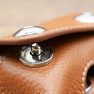 MoreChioce Men's Car Key Case, Leather Key Fob Holder with Magnetic Closure, Universal Key Chain, Coffee Brown