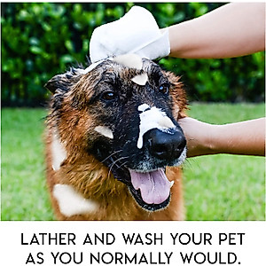 Scrubby Pet No Rinse Pet Wipes, Rinse Free Shampoo Mittens for Dogs and Cats, Bath Wipes for Bathing and Washing Pets, Hypoallergenic No Rinse Wash Mitt for Grooming, Lather Wipe Dry - 5 Pack