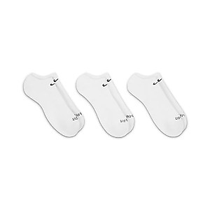 Nike Everyday Plus Cushion No Show Socks 3-Pair Pack White/Black XL (US Men's Shoe 12-15)