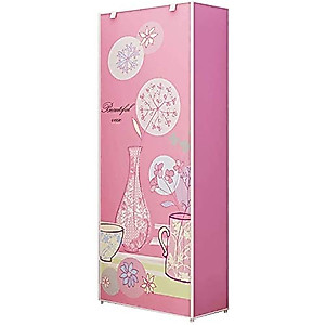 Mandorra 10 Layer 9 Grid Shoe Rack Shelf Storage Closet Organizer Cabinet Multiple Colors (Pink)