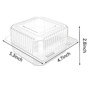 200 Pcs Clear Plastic Hinged Take Out Containers Disposable Clamshell Food Cake Containers with Lids 5.3 x 4.7 x 2.8 inch for Dessert, Cakes, Cookies, Salads, Pasta, Sandwiches