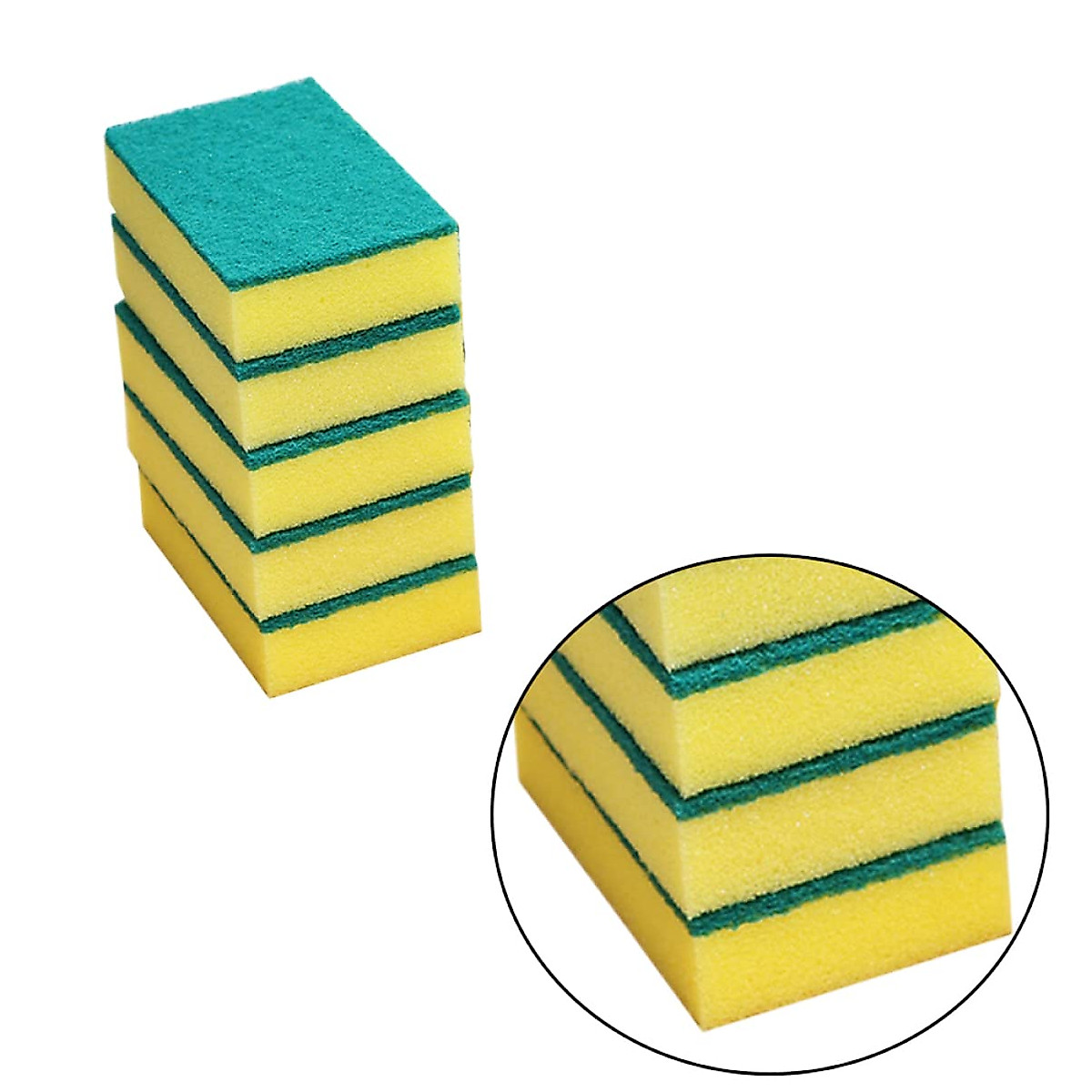 Cabilock Multifunctional Cleaning Sponges Set Scouring Pads for Kitchen Bathroom 10pcs/box