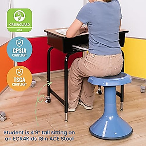 ECR4Kids Mobile Open Front Desk with Metal Storage Book Box, Adjustable Height Desk, Oak