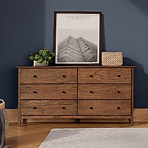 Grain Wood Furniture Greenport 6-Drawer Dresser, Brushed Walnut
