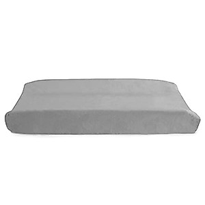 Delta Children Contoured Changing Pad with Plush Cover, Grey
