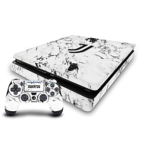 Head Case Designs Officially Licensed Juventus Football Club White Marble Art Vinyl Sticker Gaming Skin Decal Cover Compatible With Sony PlayStation 4 PS4 Slim Console and DualShock 4 Controller
