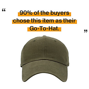 KB-LOW OLV Classic Cotton Dad Hat Adjustable Plain Cap. Polo Style Low Profile (Unstructured) (Classic) Olive Adjustable