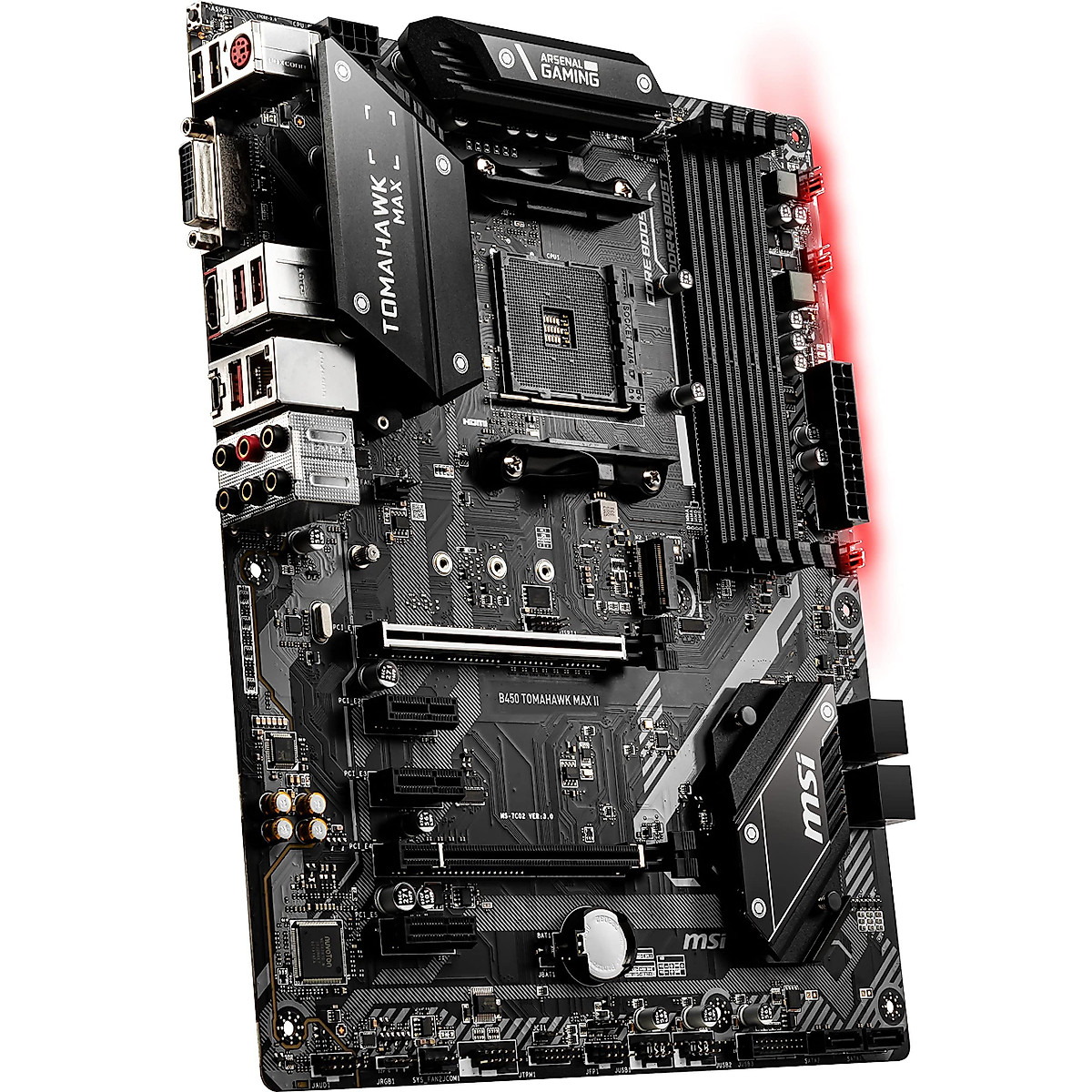 MSI Arsenal Gaming AMD Ryzen 2ND and 3rd Gen AM4 M.2 USB 3 DDR4 DVI HDMI Crossfire ATX Motherboard (B450 TOMAHAWK MAX II)