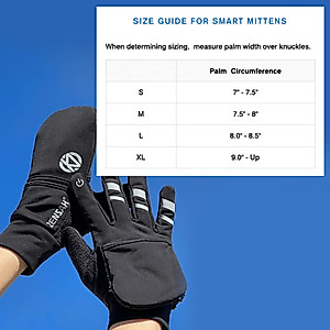 Zensah Convertible Running Mittens and Gloves - Warm Touchscreen Cold Winter Gloves for Women and Men (Black, Medium)