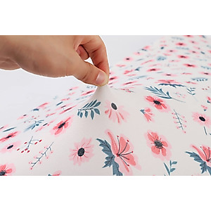 Tontukatu Changing Pad Cover Set 3 Pack Jersey Knit Ultra Soft for Baby Boys Girls Floral/Grey Rabbit/Pink