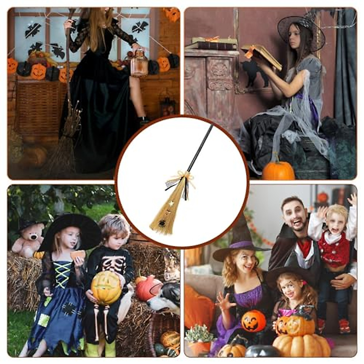 Kids Witches Broom - Halloween Decor Broom | Halloween Witch Broom with Detachable Handle, Reusable Witch Flying Broom Stick,Witch Wizard Costume Accessories, Wizard Broom-Stick Cosplay, Halloween