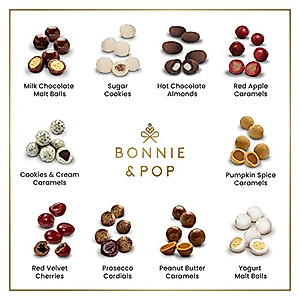 Chocolate Gift Baskets for Women | 10 Flavors 100 + Milk Caramel Candy | Prime Birthday Gifts | Unique Food Treats for Family Holiday Delivery Ideas | Bonnie & Pop