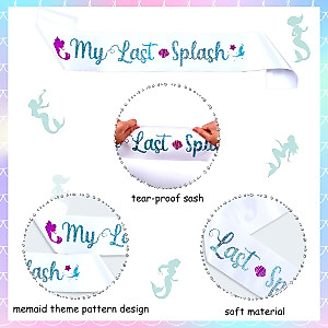 Mermaid Party Favors Mermaid Bridal Bachelorette Party Sash Mermaid Veil for Bachelorette My Last Splash Sash Trading my Tail for a Veil Decorations for Bridal Shower Engagement Wedding Hen Party