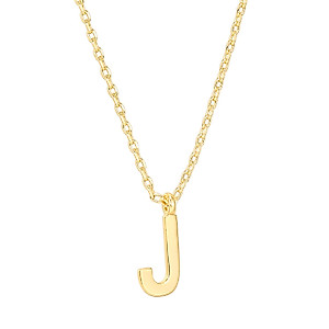 PAVOI 14K Yellow Gold Plated Initial Necklace | Letter Necklaces for Women | J Initial