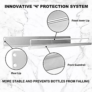 Flaovoth Shelf for Stove Top, 30’’ Shelf for Kitchen Stove Stainless Steel Over the Stove Spice Rack with Rail to Prevent Falling, Non Magnetic
