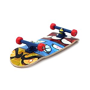 Teak Tuning 34mm Pro Fingerboard Heat Transfer Graphic Complete - Fully Assembled with Pro Level Parts - Pro Shaped Wood Deck (34x97mm), UltraSpin Wheels, Prodigy Trucks - Stack 'Em Monsters