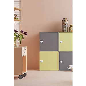 HUAMULAN 15PCS Glossy Ceramic Knobs Heart Shape Cabinet Dresser Pulls Door Handles Cupboard Wardrobe Drawer,White