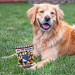 NHL New York Rangers Crinkle FINE Plush Dog & CAT Squeak Toy - Cutest Stadium Peanuts Snack Plush Toy for Dogs & Cats with Inner Squeaker & Beautiful Baseball Team Name/Logo