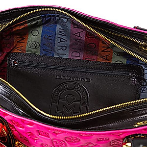 Marino Orlandi Large Tote Purse Violet Rose Leather Satchel Bag Italian Designer Handbag