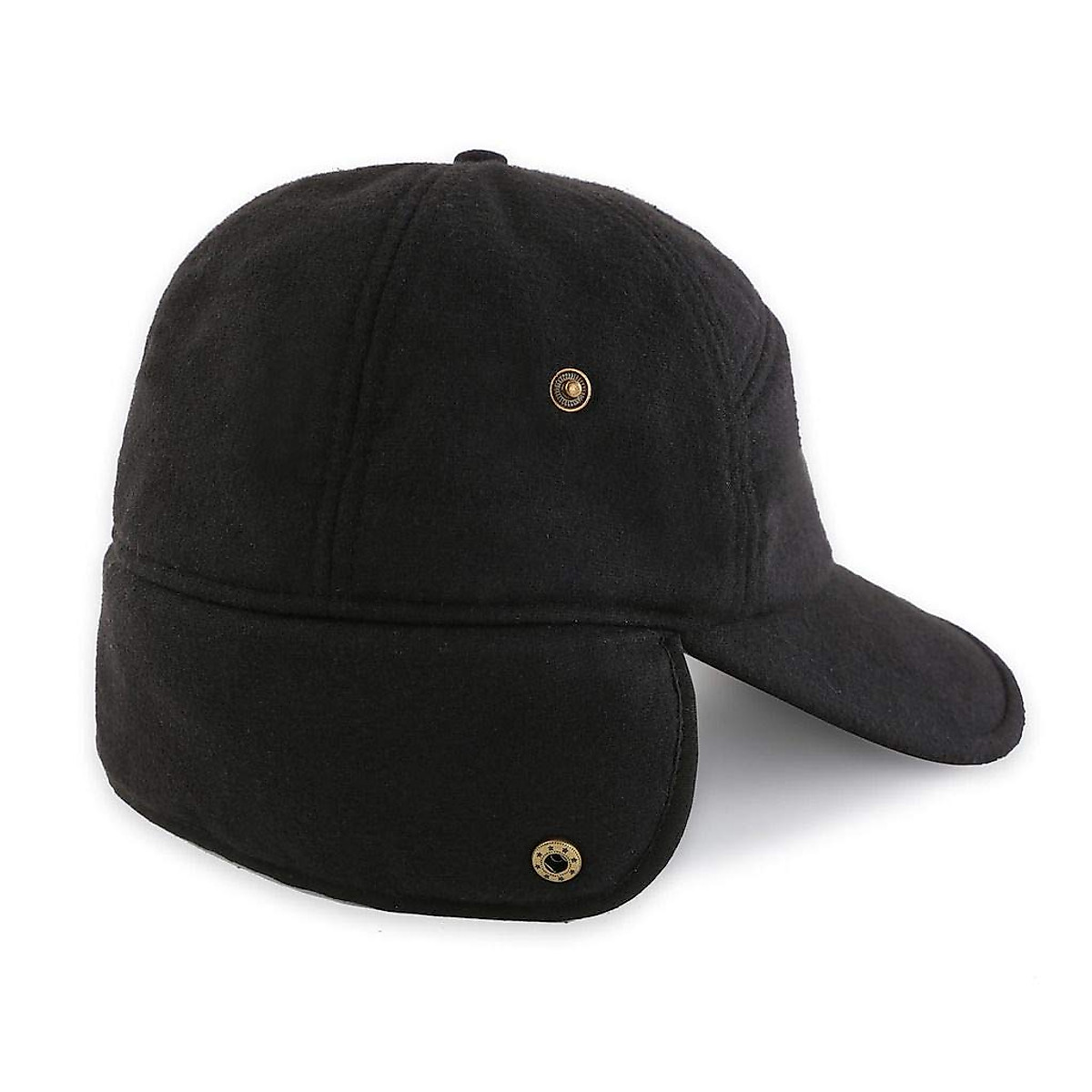 Home Prefer Winter Baseball Cap Earflap Fitted Hats Mens Faux Fur Hunting Hat Mens Winter Cap Black Large