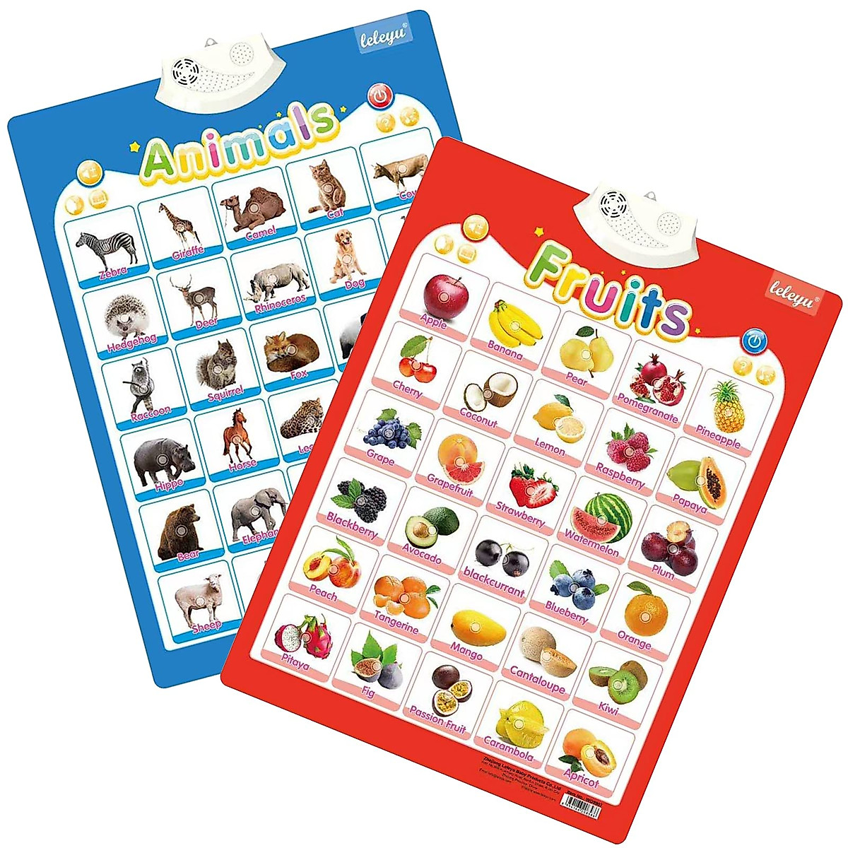 6Pcs Electronic Interactive Alphabet Wall Chart for Kids, ABC Learning for Toddlers,Learning Toys for Toddlers, Talking ABC,123s,Animal,Fruits,Vehicles & Vegetables Poster,Preschool Gifts for Kids