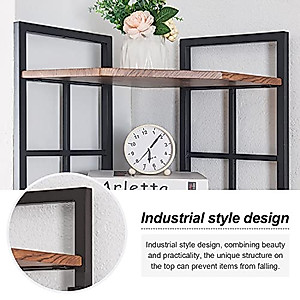 HOMISSUE 6 Tier Industrial Corner Shelf Unit, 76.9” Tall Corner Bookcase Storage Display Organizer Storage Stand for Home Office