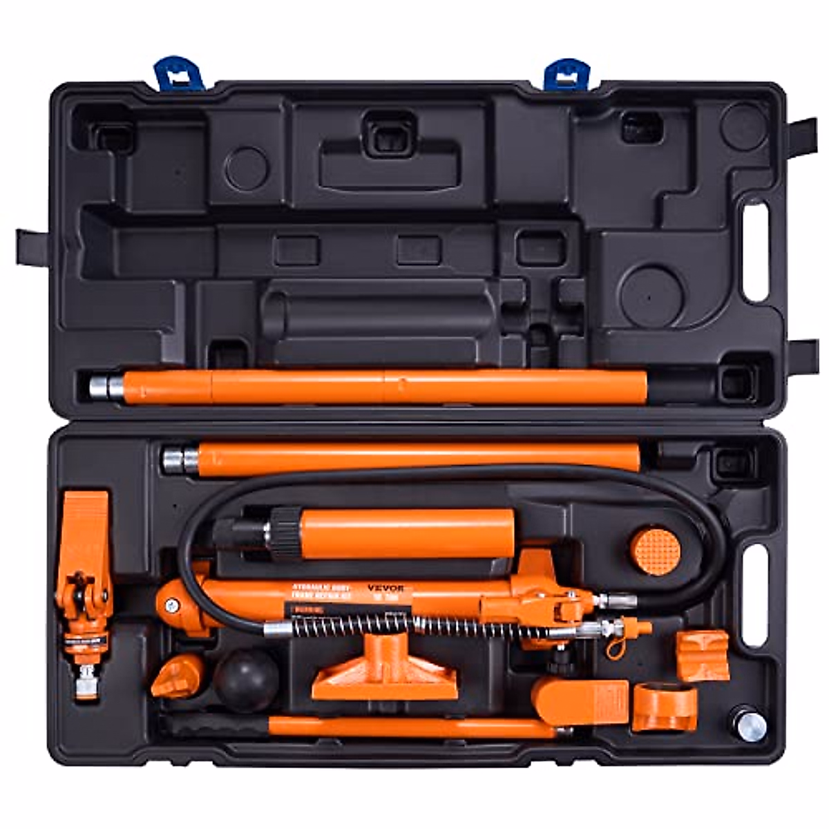 VEVOR 10 Ton Porta Power Kit, Hydraulic Ram with Pump, 4.6 ft/1.4 m Oil Hose Car Jack Ram, Auto Body Frame Repair Tool with Storage Case for Automotive, Garage, Heavy Equipment, Mechanic (22046 LBS)