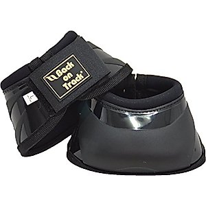 Back on Track Men's Performance Equine Durable Rubber Horse Protective Pair of Hoof Bell Boots with Loop Closure, Black, Large