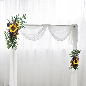 Colcolo 2Pcs Flower Swag Sunflowers Flower Garland Decor for Ceremony Backdrop