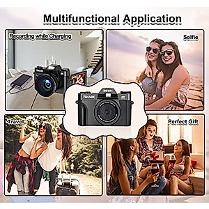 ISHARE Digital Camera for Photography 48MP Vlogging Camera, 4K Video Camera for YouTube with WiFi, 3.0 Inch Flip Screen, 16X Digital Zoom Camcorder with 32GB Micro Card